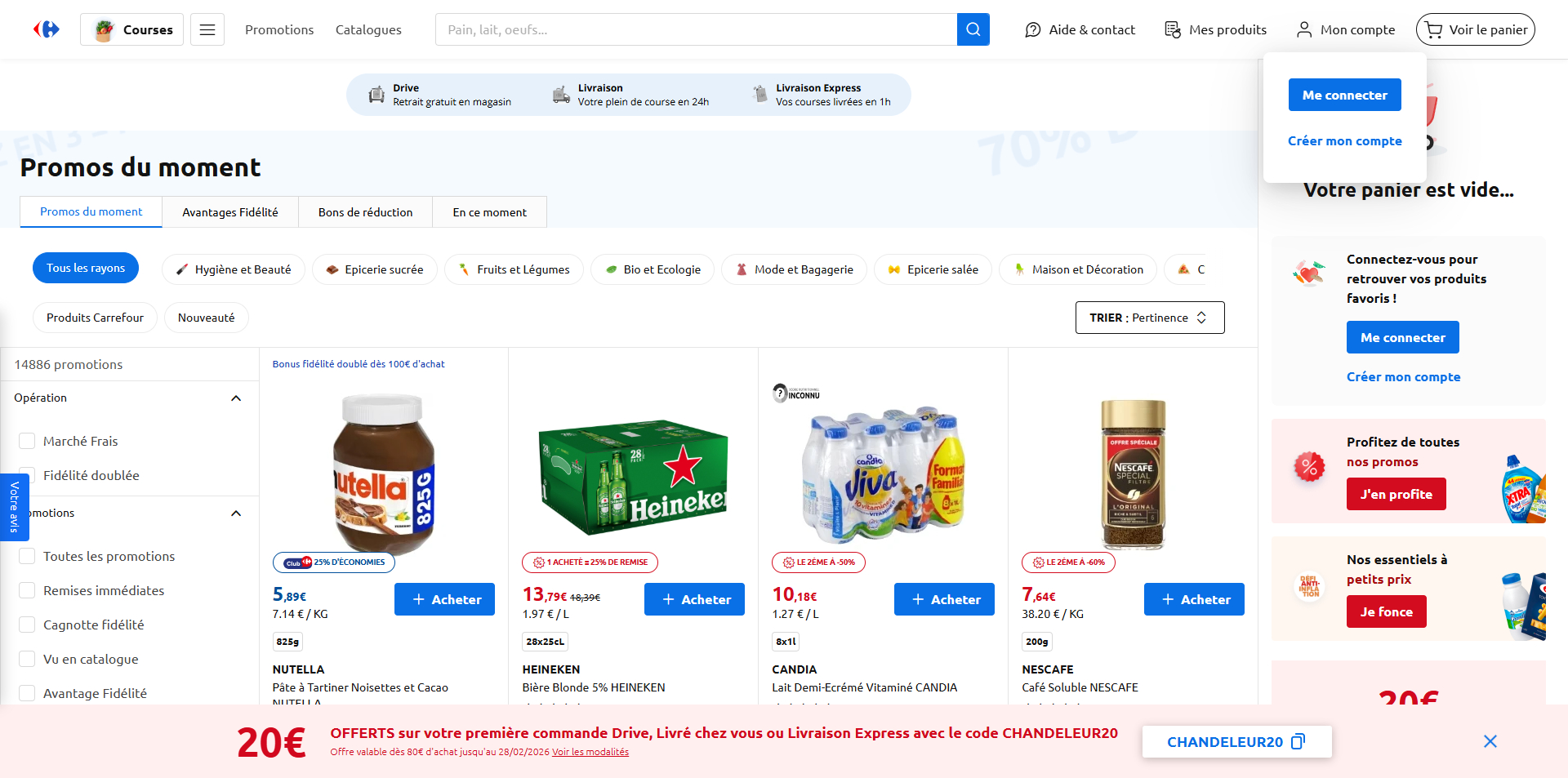 Codes promo Carrefour | Jusqu’à 20€ – Offres vérifiées juin 2026