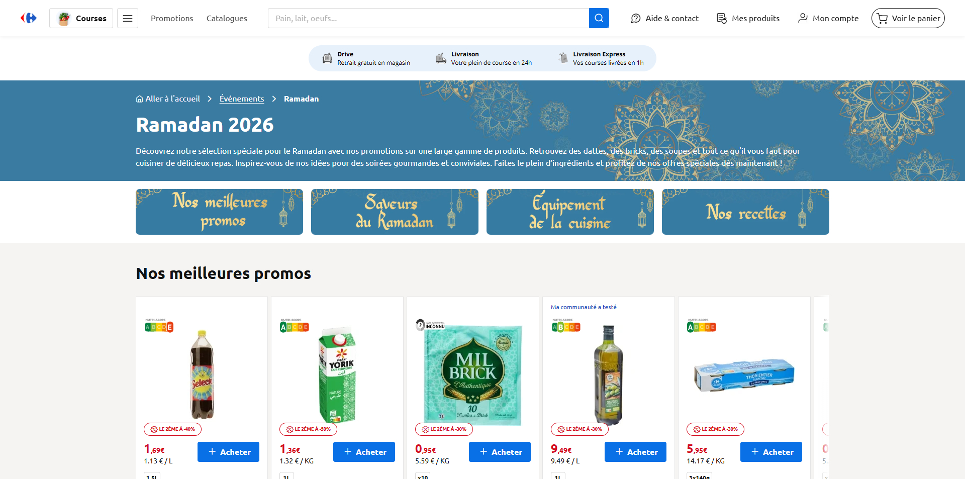 Codes promo Carrefour | Jusqu’à 20€ – Offres vérifiées juin 2026