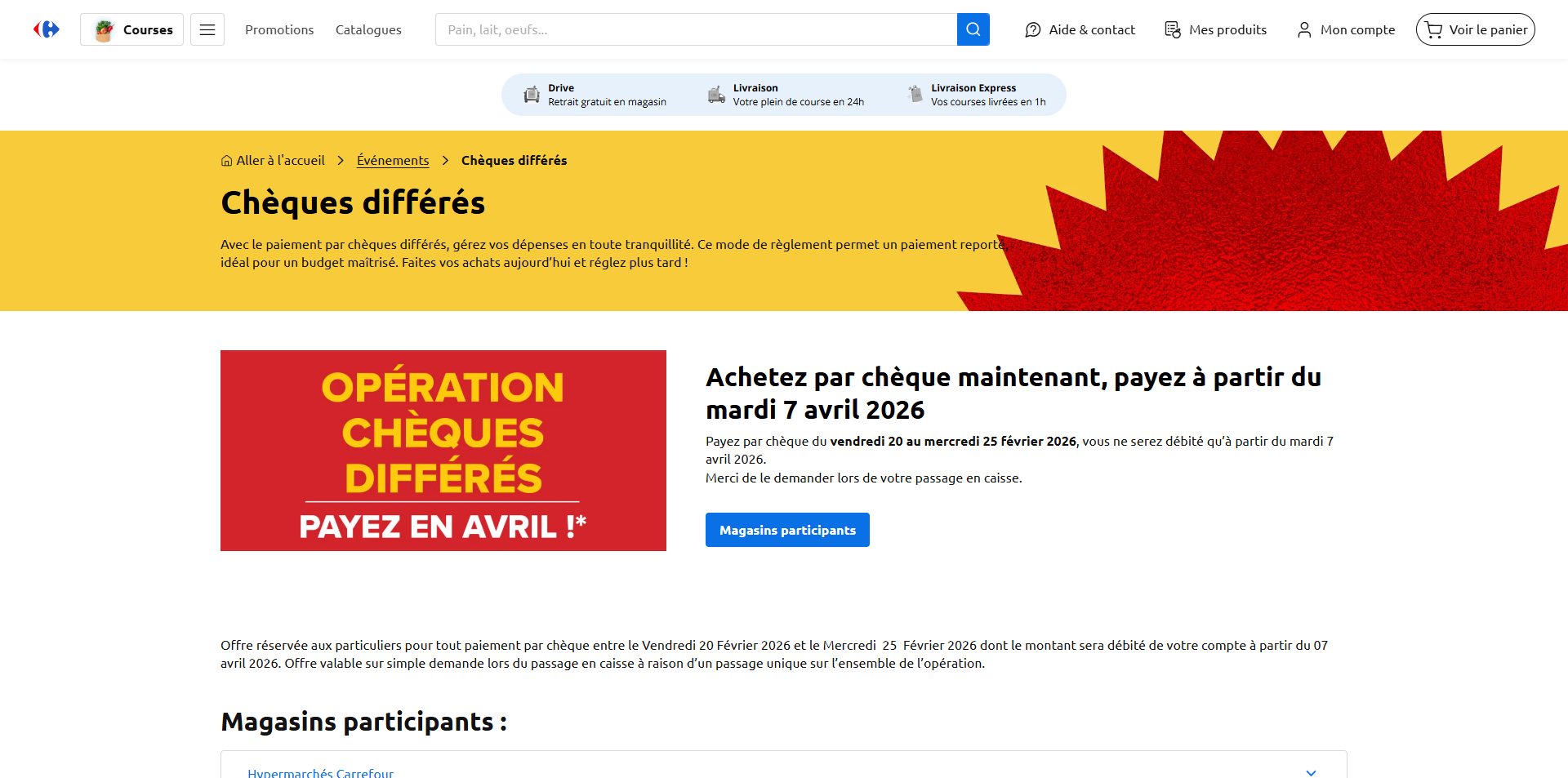Codes promo Carrefour | Jusqu’à 20€ – Offres vérifiées juin 2026