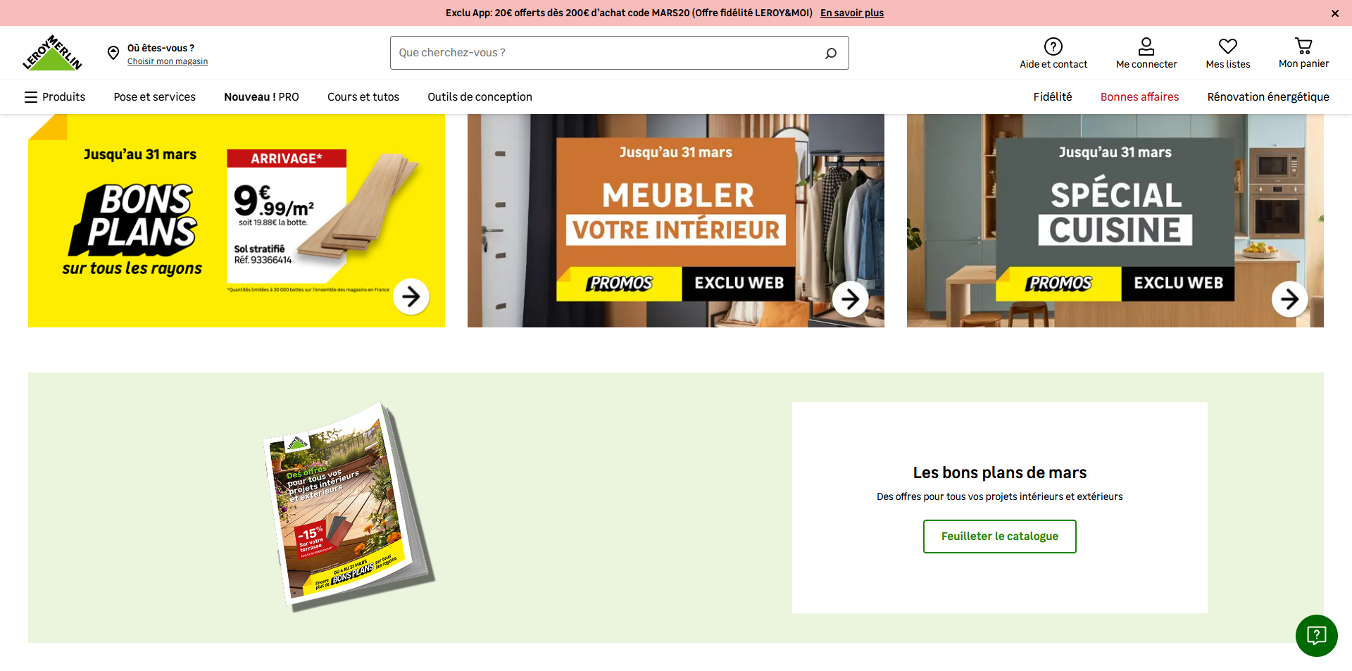 Codes promo Leroy Merlin | Jusqu’à 200€ – Offres vérifiées mai 2026