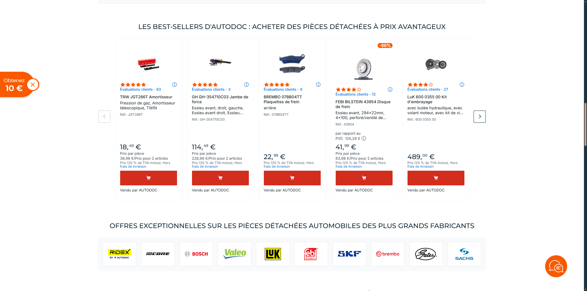 Codes promo Autodoc | Jusqu’à 2€ – Offres vérifiées avril 2026