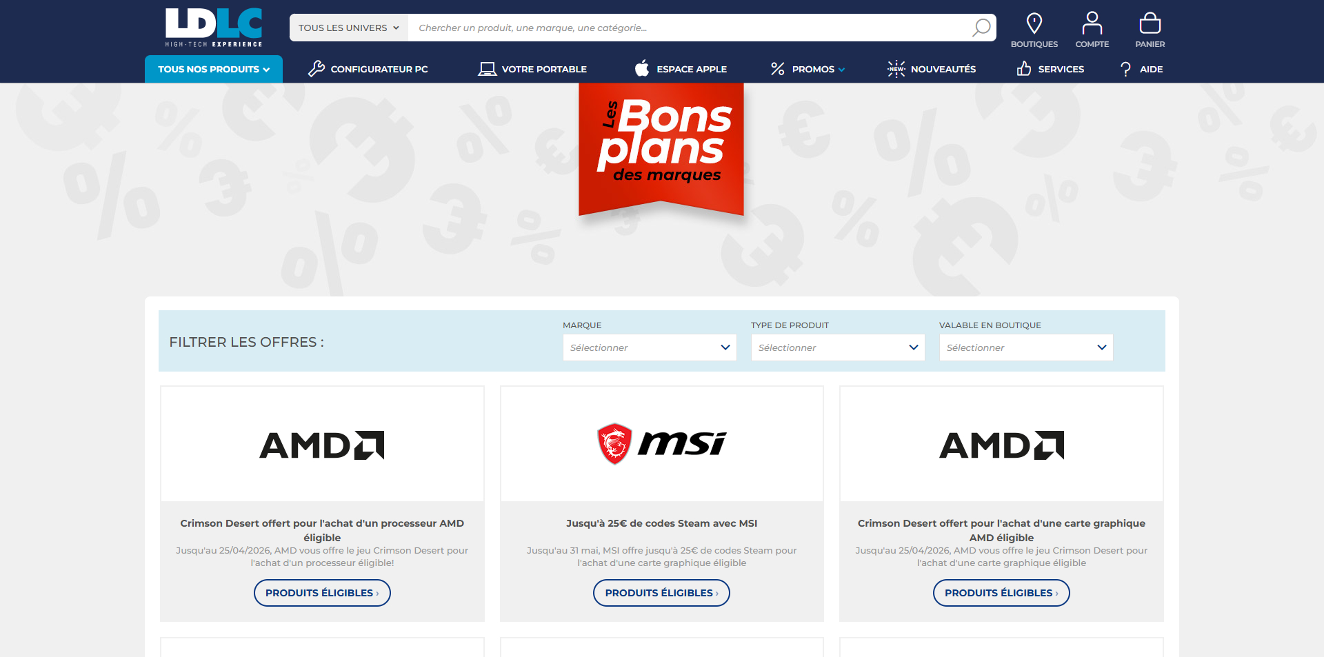 Codes promo LDLC | Jusqu’à 100€ – Offres vérifiées mai 2026