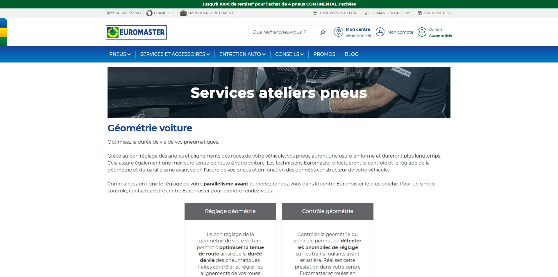 Codes promo Euromaster | Jusqu’à 120€ – Offres vérifiées juin 2026