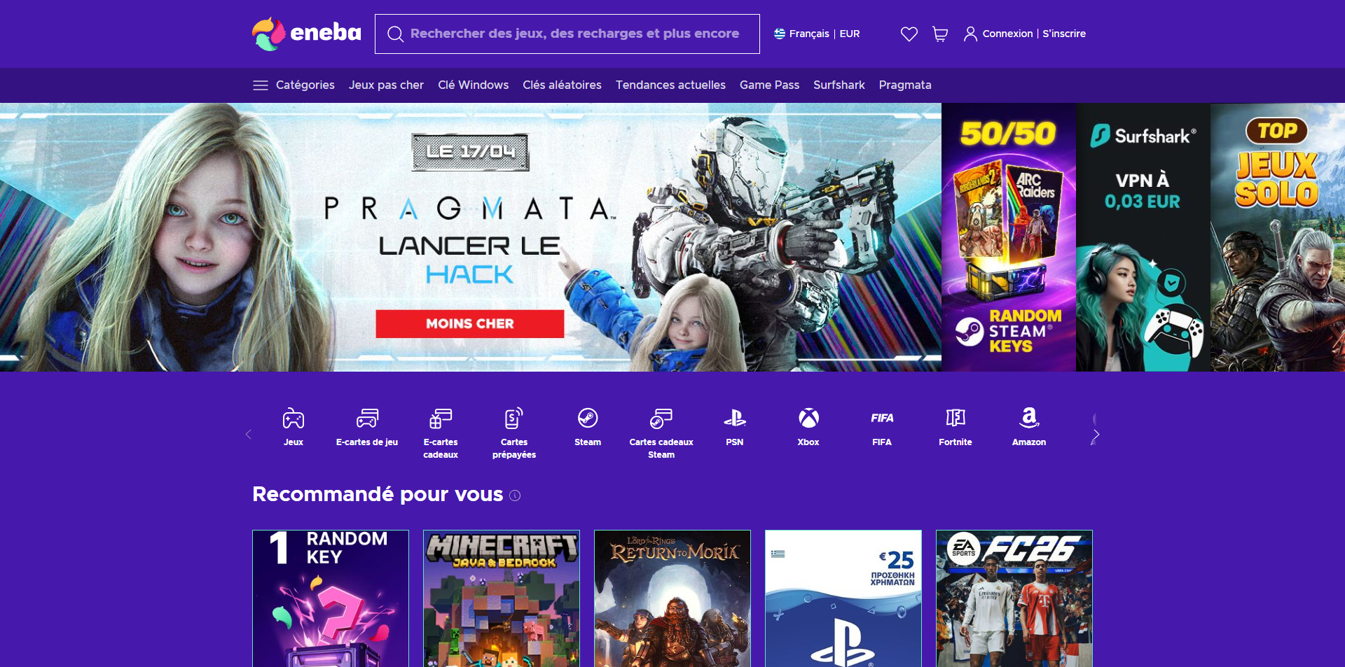 Codes promo Eneba | Jusqu’à 10€ – Offres vérifiées mai 2026